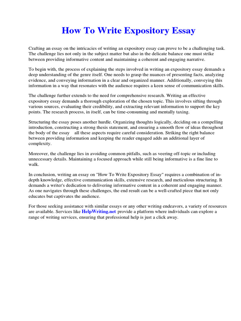 How To Write Expository Essay | PDF | Essays | Neurotransmitter