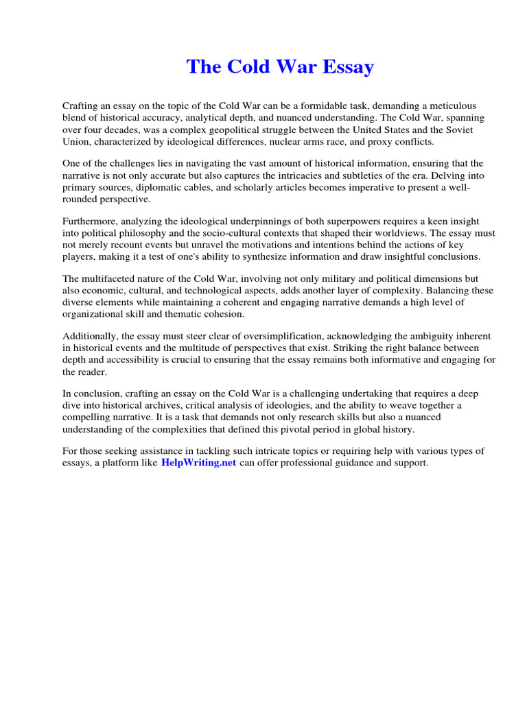 The Cold War Essay | PDF | Essays | Narrative