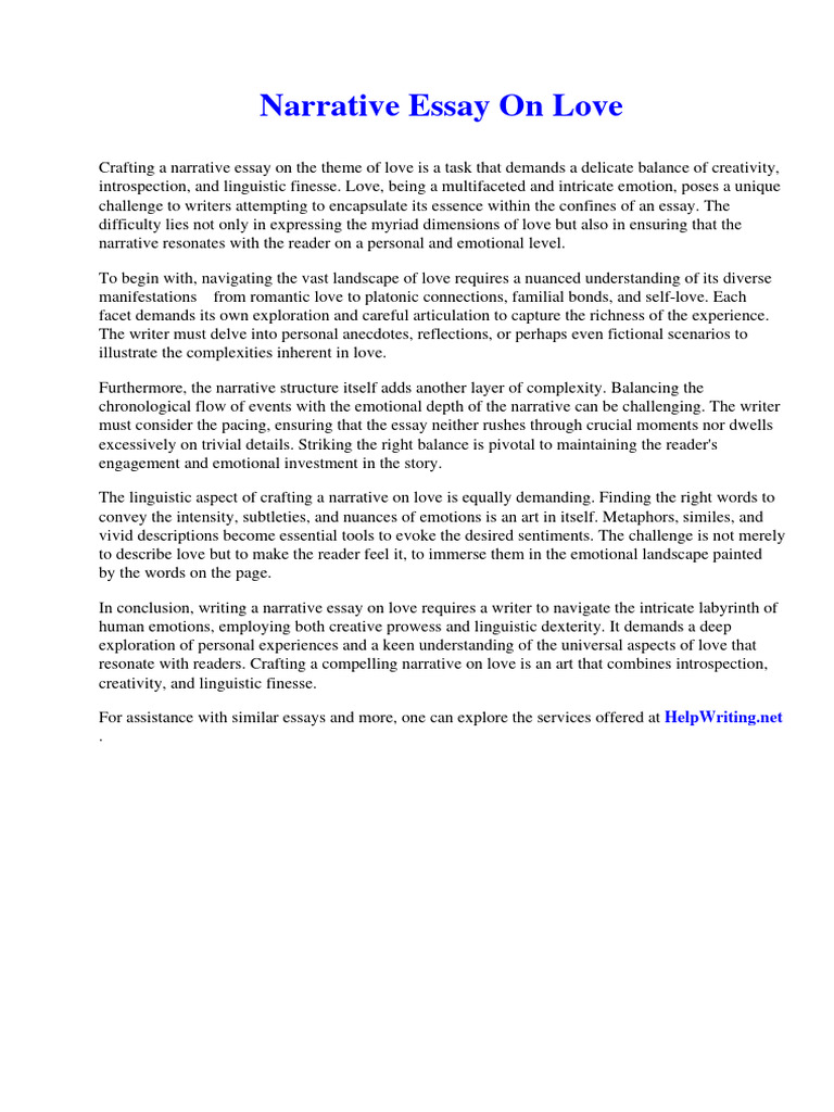 Narrative Essay on Love | PDF | Computer Network | Network Congestion