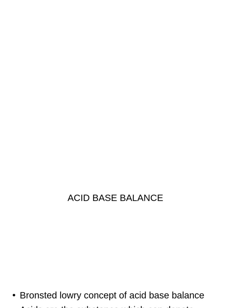 Acid Base Balance Presentation | PDF | Buffer Solution | Acid Dissociation Constant