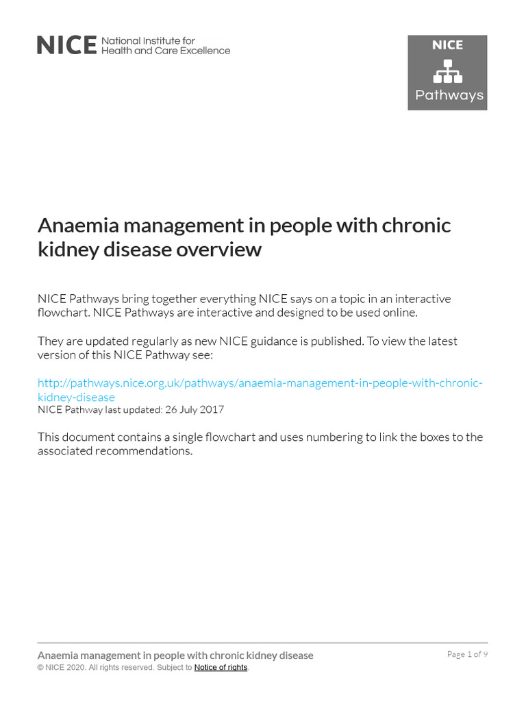 Anaemia Management in People With Chronic Kidney Disease Anaemia ...