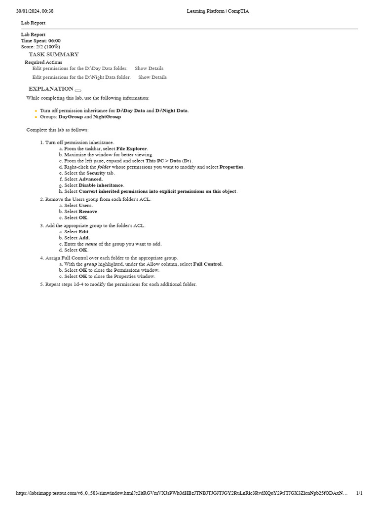 Configure NTFS Permissions | PDF | Computers
