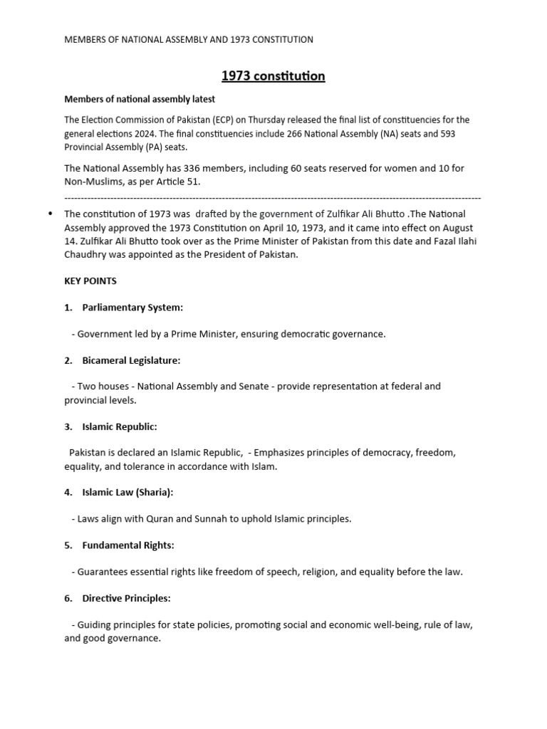 Constitution of 1973 | PDF | Legal Documents | Political Science