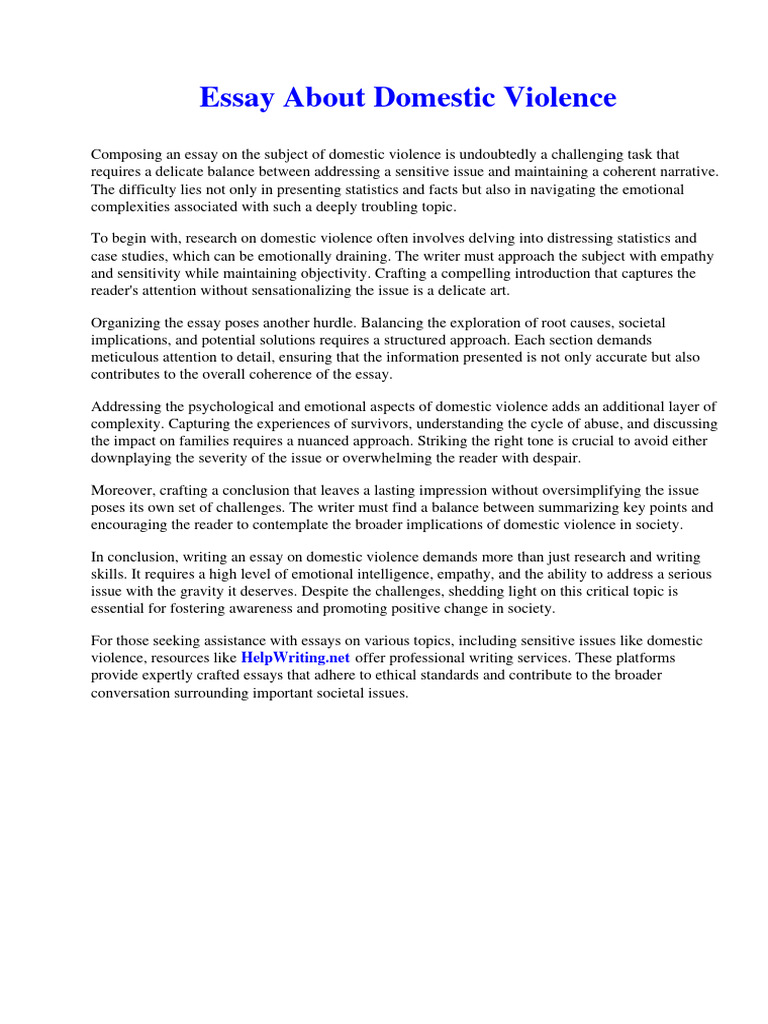 Essay About Domestic Violence Pdf Gemstone Domestic Violence
