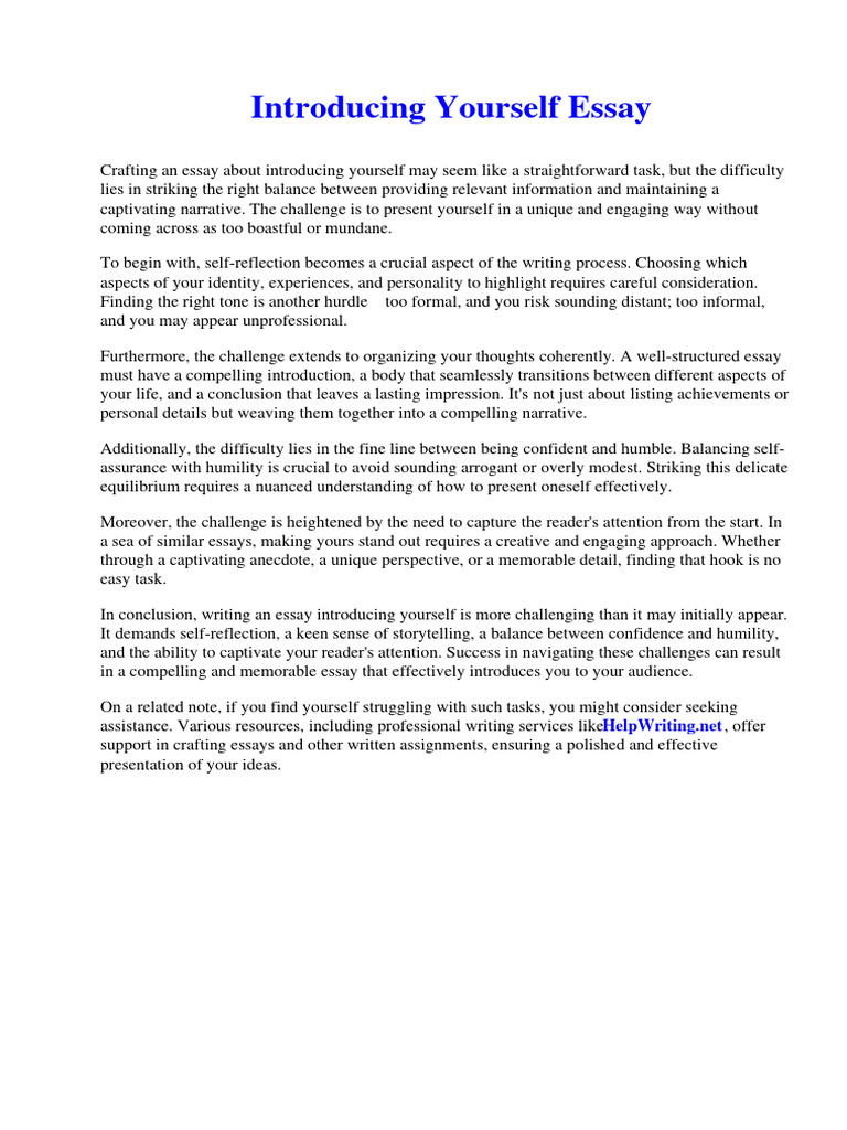 Introducing Yourself Essay | PDF | Graphic Design | Adobe Photoshop