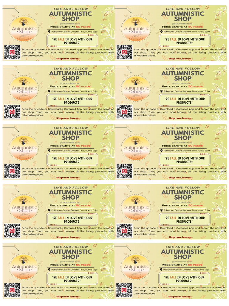 Autumnistic Shop Flyers | PDF