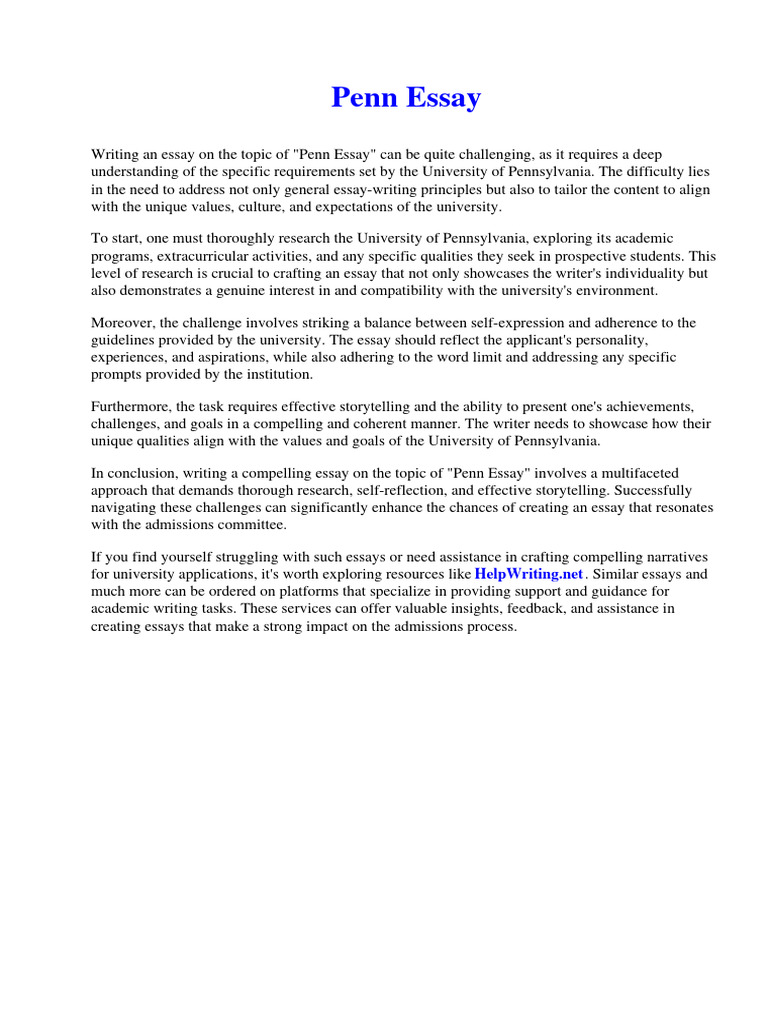 Penn Essay | PDF | Coal | Nuclear Power