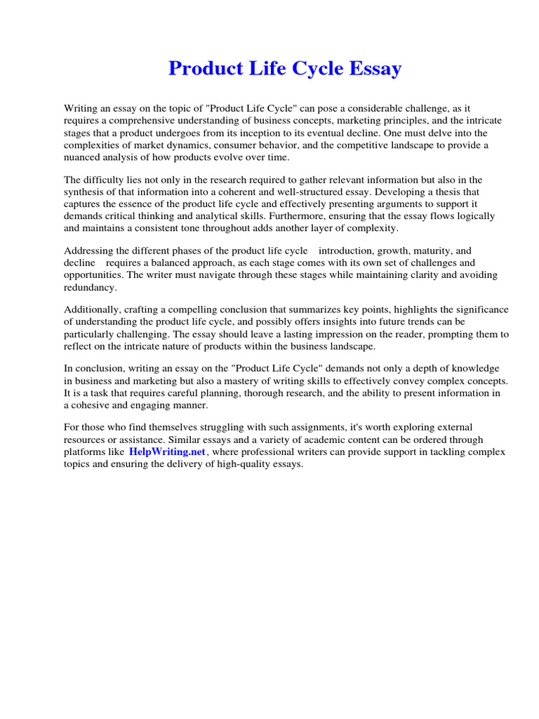 Product Life Cycle Essay | PDF