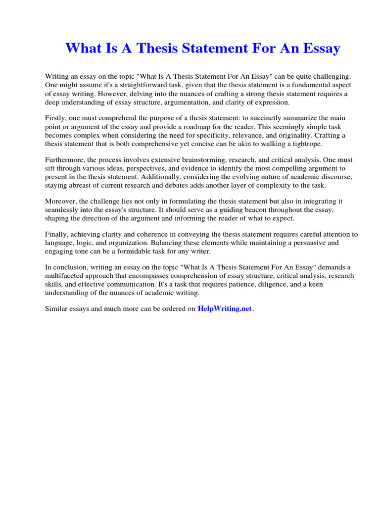 Crafting a Strong Thesis Statement | PDF | Essays | Placebo