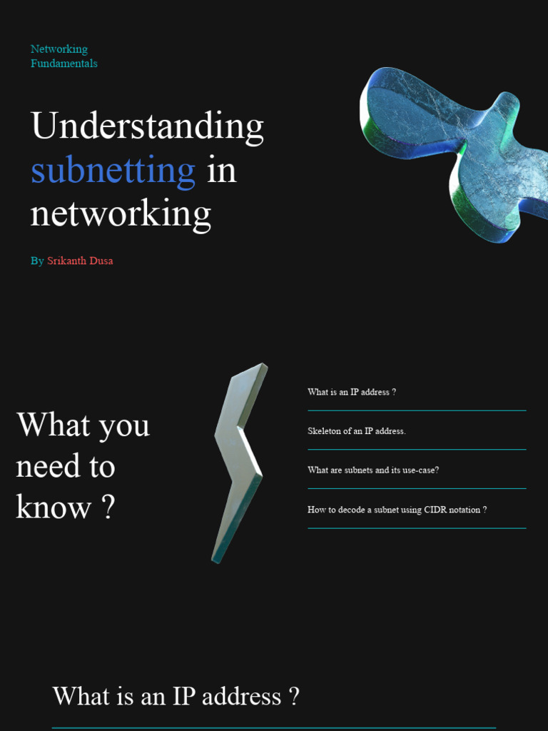 Subnetting by Srikanth | PDF | Ip Address | Internet Protocols