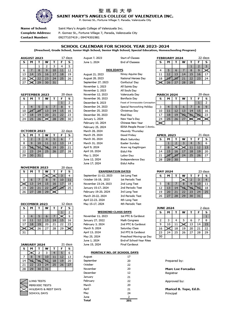 School Calendar 2023 2024 Student | PDF | Christmas | Observances