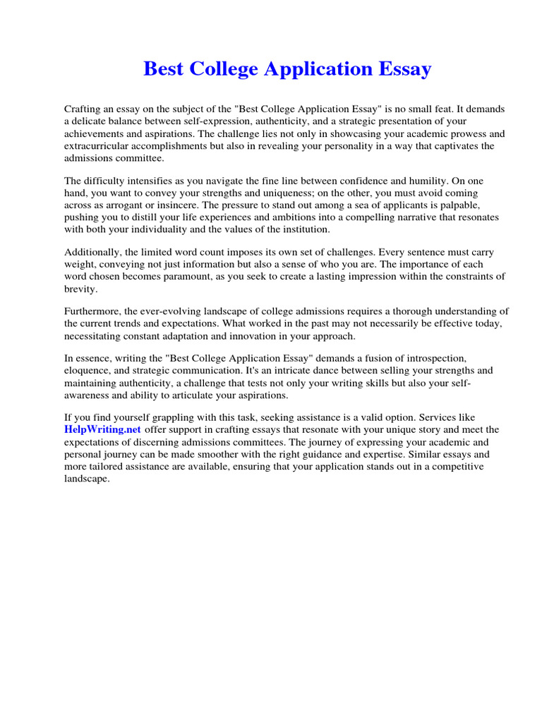 Best College Application Essay | PDF | Color | Light