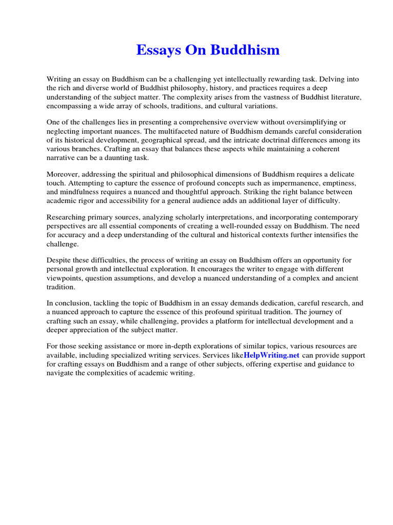 Essays On Buddhism | PDF | Gaia Hypothesis | Harmony
