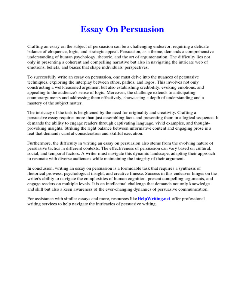 Essay On Persuasion | PDF | Persuasion | Rhetoric