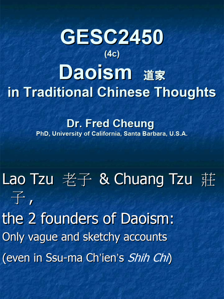 GESC2450, 4c, Dr. Fred Cheung's Daoism in Traditioanl Chinese Thoughts ...