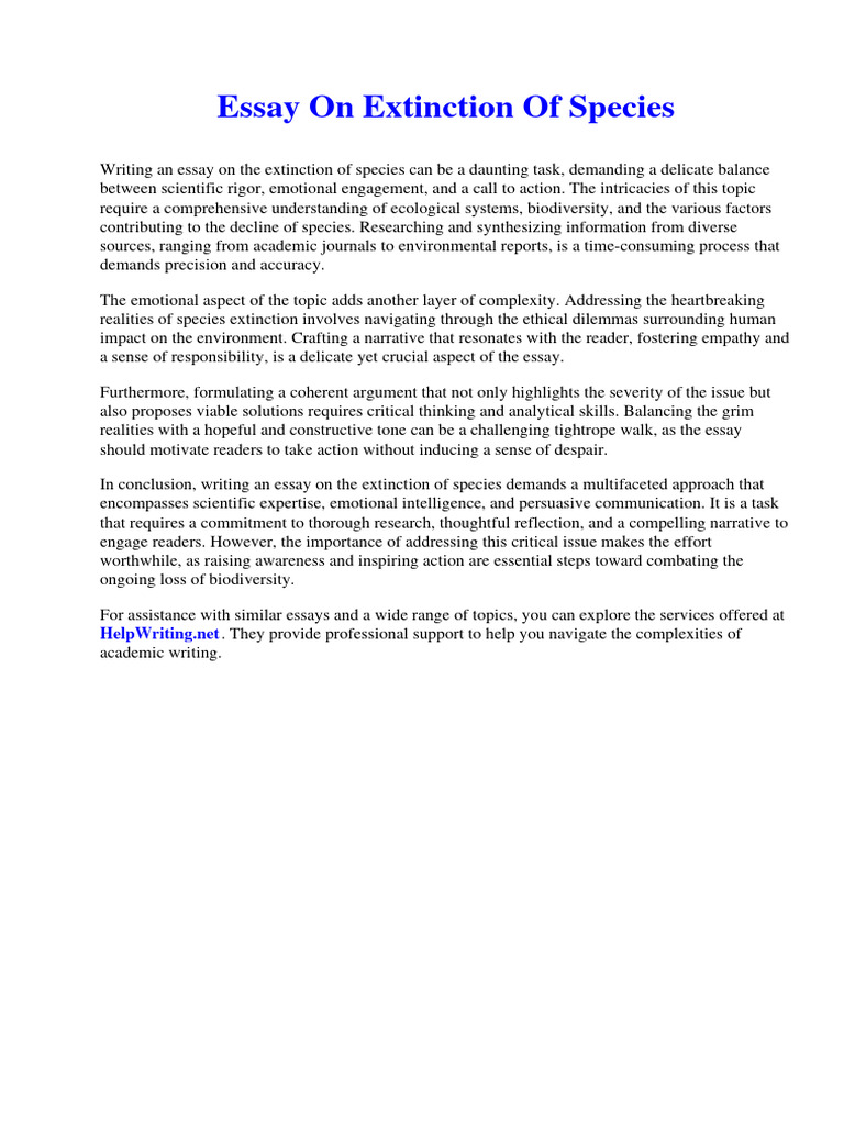 Essay On Extinction of Species | PDF | Kingdom Of Prussia | German Empire