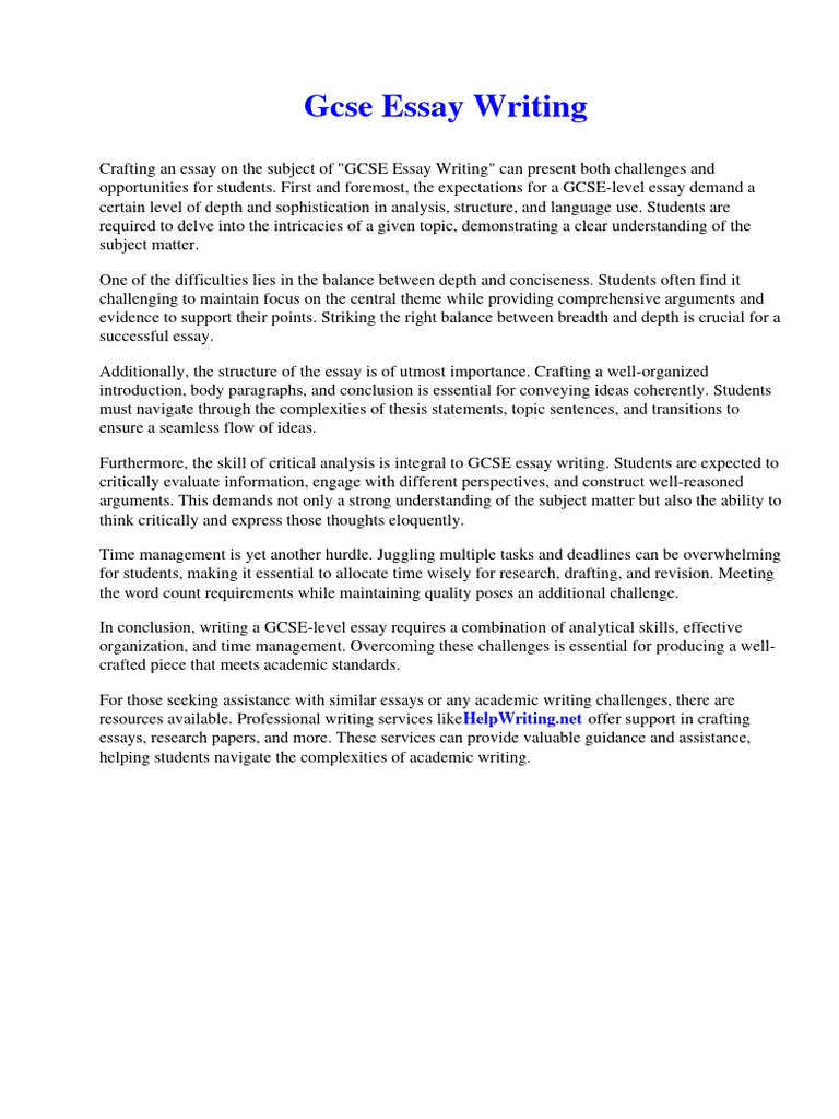Gcse Essay Writing | PDF | Ms 13 | Plea