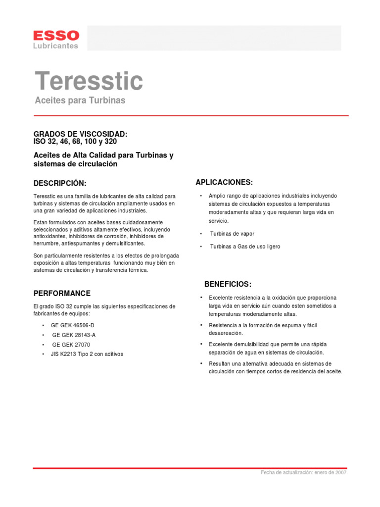 Teresstic | PDF | Petróleo | Lubricante