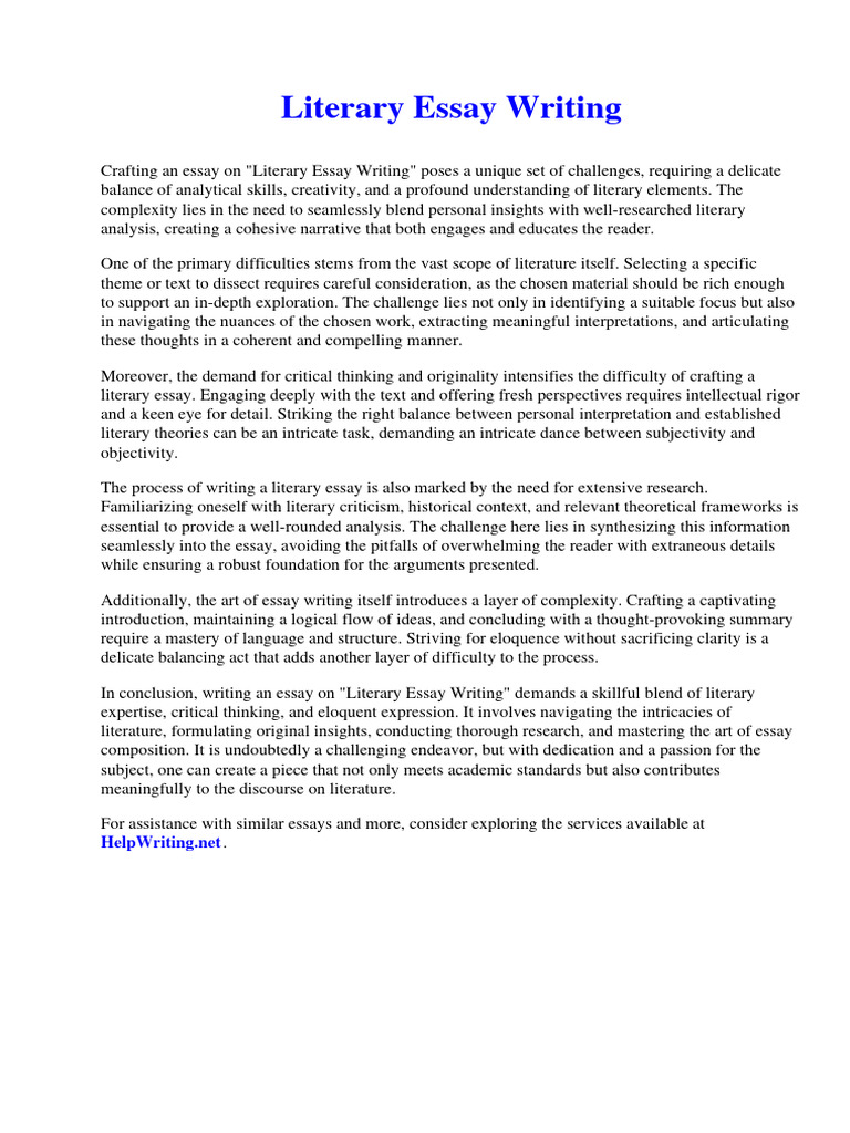 Literary Essay Writing | PDF | Heredity