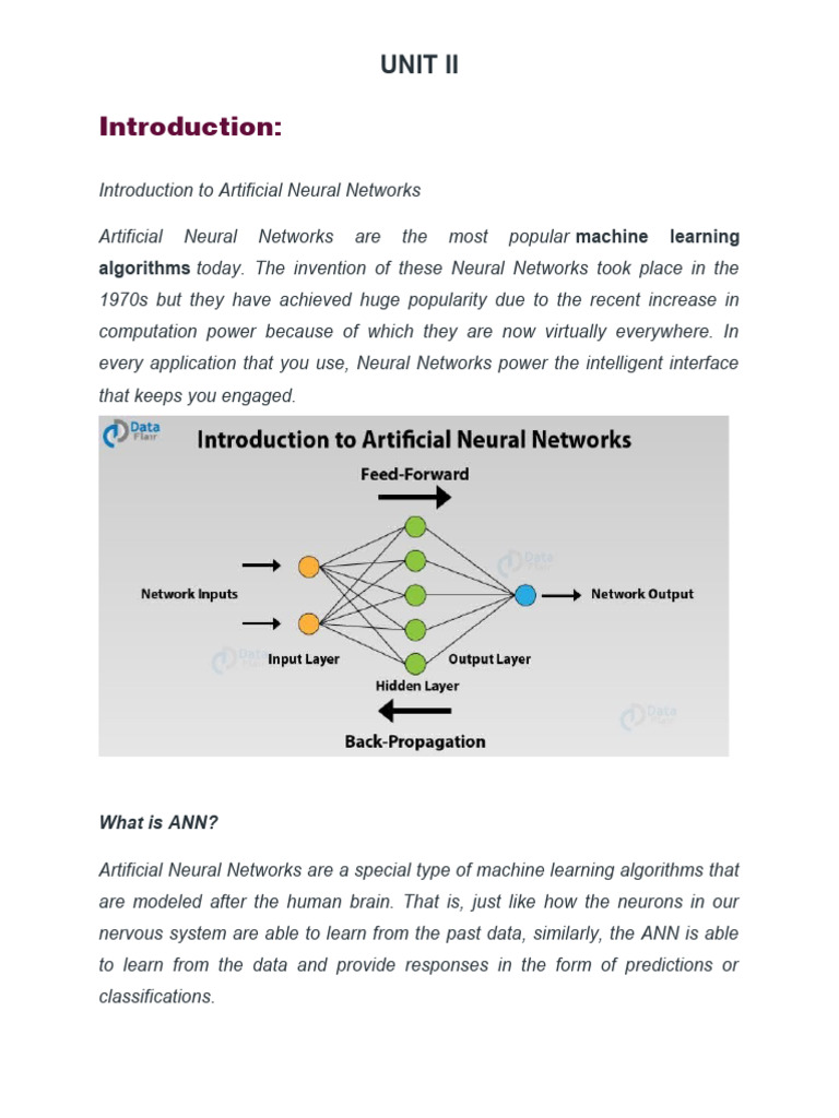 Unit Ii ML | PDF | Artificial Neural Network | Statistics