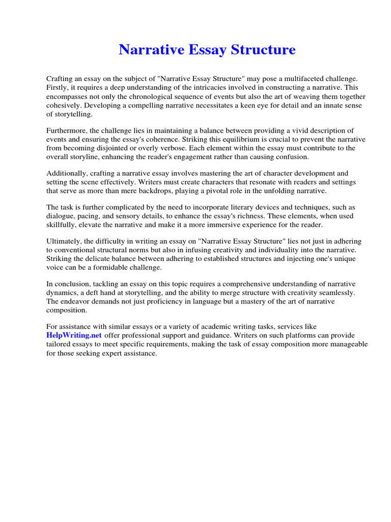 Narrative Essay Structure | PDF | Essays | Narrative