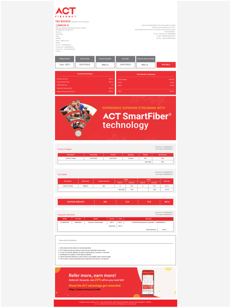INV TN B1 96681931 103660092431 July 2023 | PDF | Invoice | Taxes