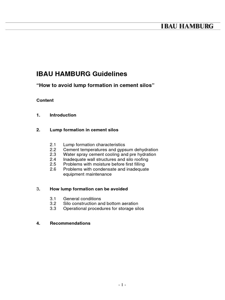 Preventing Lump Formation in Cement Silos | PDF | Concrete | Cement