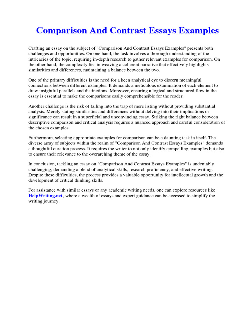 Comparison and Contrast Essays Examples | PDF | Mutual Funds | Investing