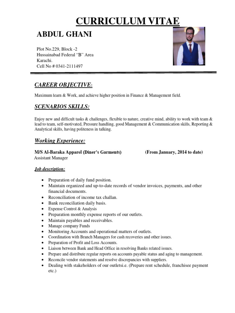 Curriculum Vitae Abdul Ghani | PDF | Accounts Payable | Business