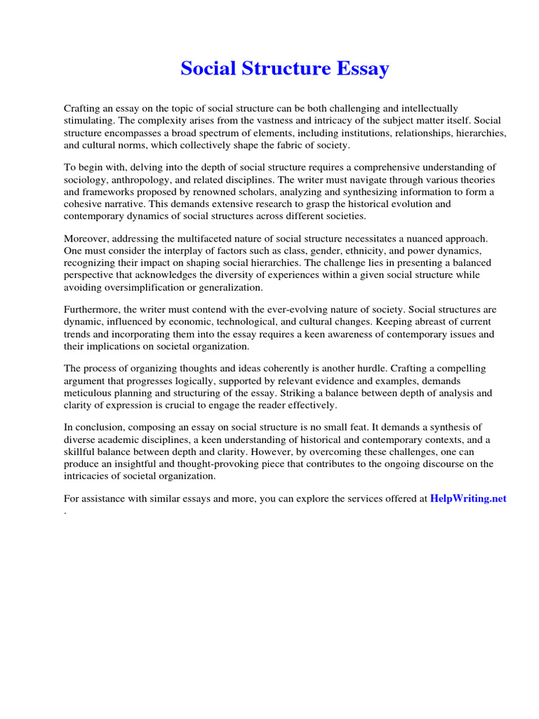 Social Structure Essay | Download Free PDF | Social Structure | Optics
