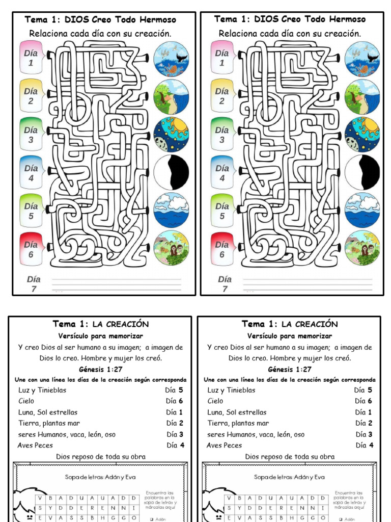 Actividades Tema La Gran Aventura | PDF | Adán y Eva | Adán
