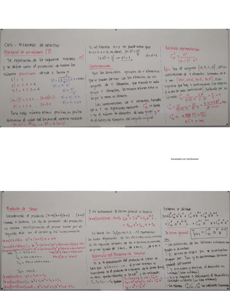 Cn5-Teo. Binomio de Newton | PDF