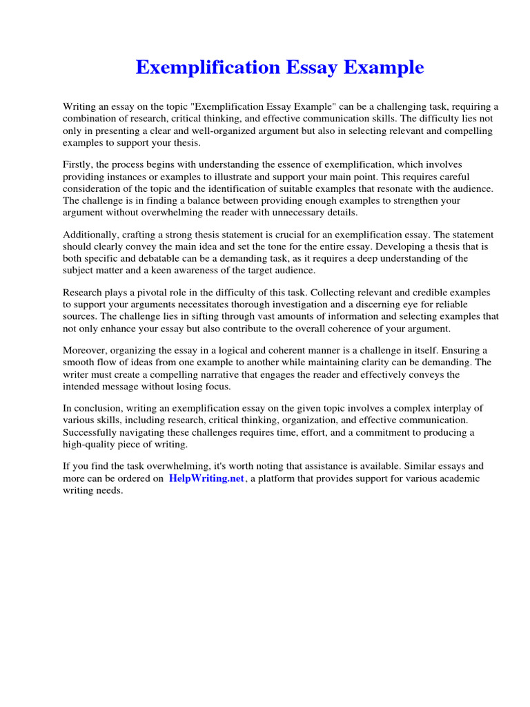 Exemplification Essay Writing Guide | PDF | Essays | Washing Machine