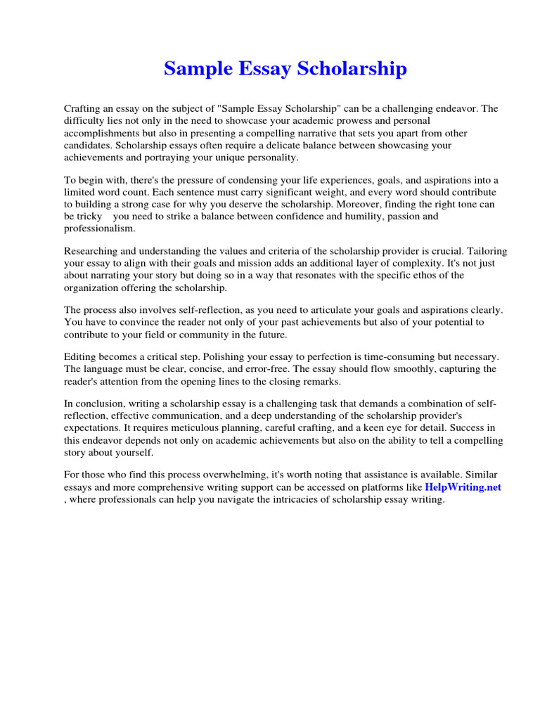 Sample Essay Scholarship | PDF | String Instruments