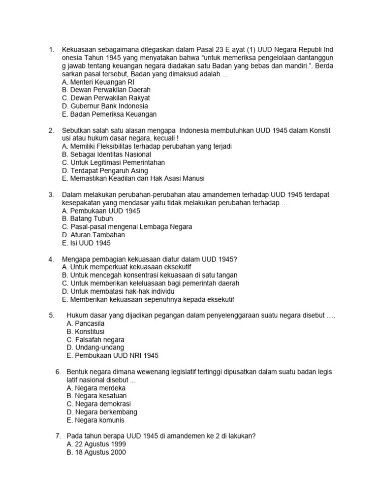 Amandemen UUD 1945 dan Kesepakatan Dasar | PDF