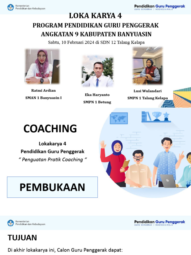 Bahan Tayang Lokakarya 04 PGP - Penguatan Praktik Coaching | PDF