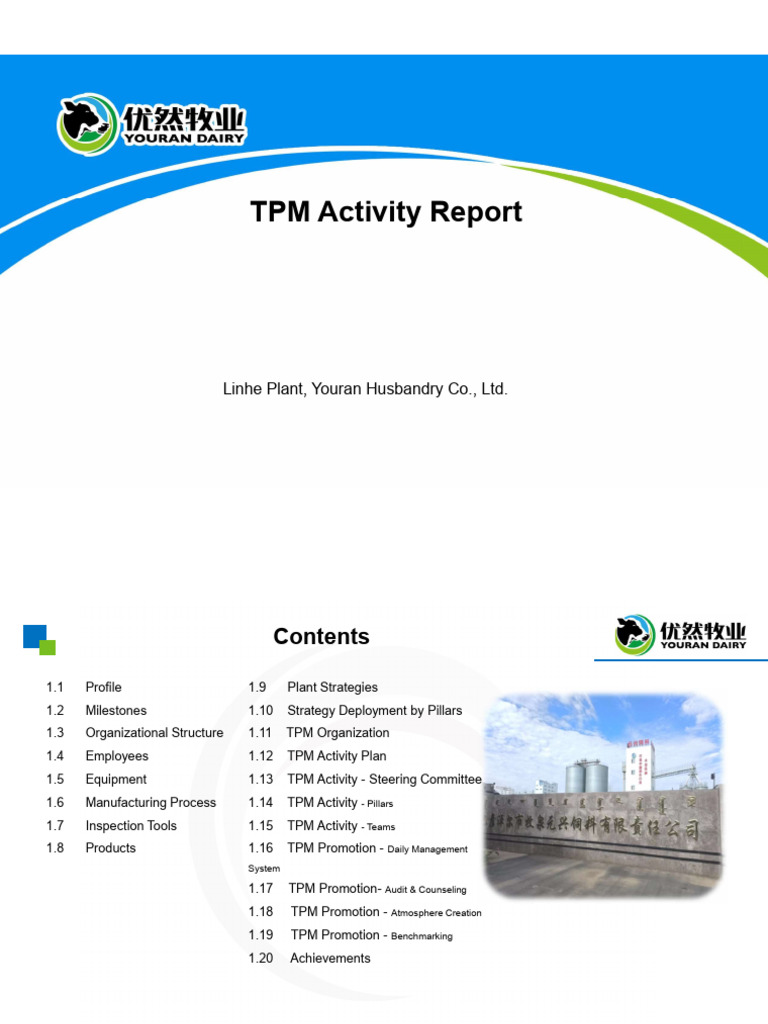 TPM Activity Report Sample | PDF | Energy Conservation | Dairy Cattle