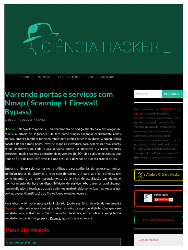 Varrendo Portas e Serviços Com Nmap (Scanning + Firewall Bypass) | PDF ...