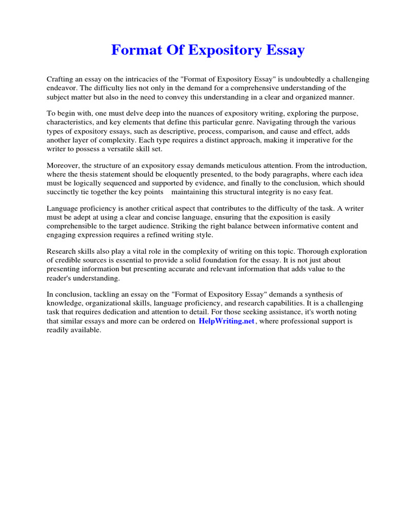 Format of Expository Essay | PDF | Aphasia | Essays