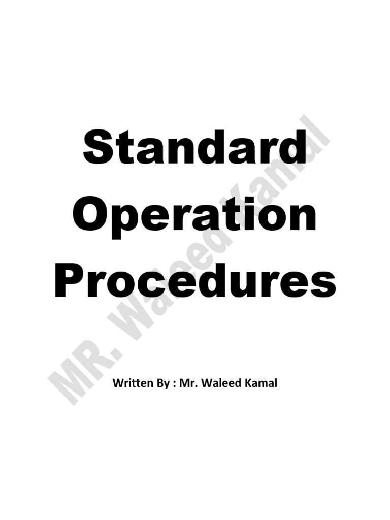 Standard Operation Procedures | PDF