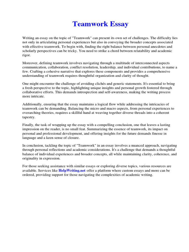 Teamwork Essay Pdf Electronic Health Record Hamlet