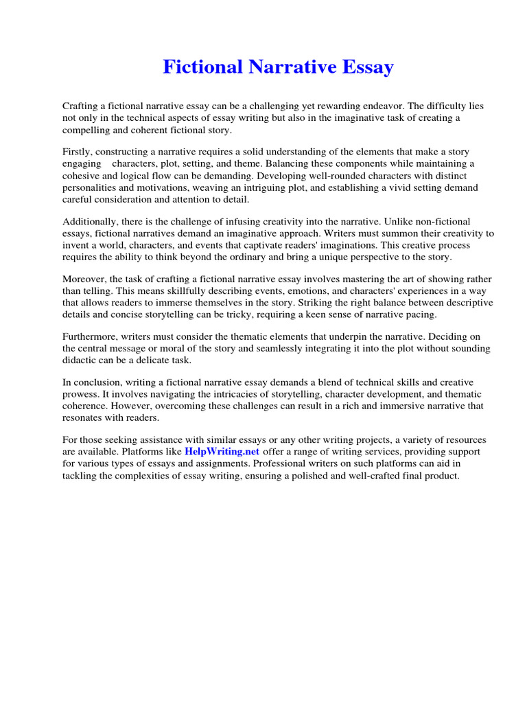 Fictional Narrative Essay | Download Free PDF | Narrative | Soul