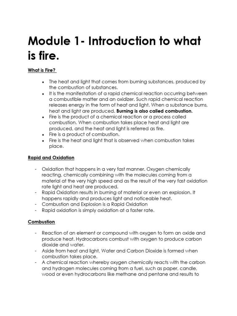 Fire Basics for Science Students | PDF | Combustion | Fires