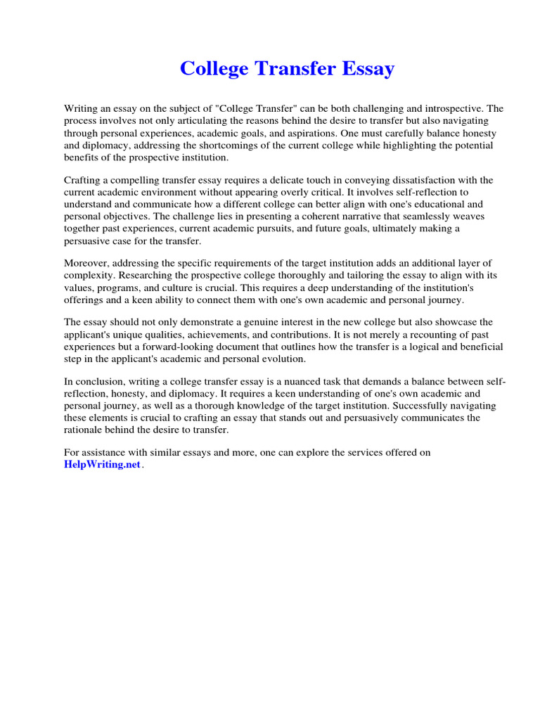 College Transfer Essay | PDF | Enterprise Resource Planning | Human ...