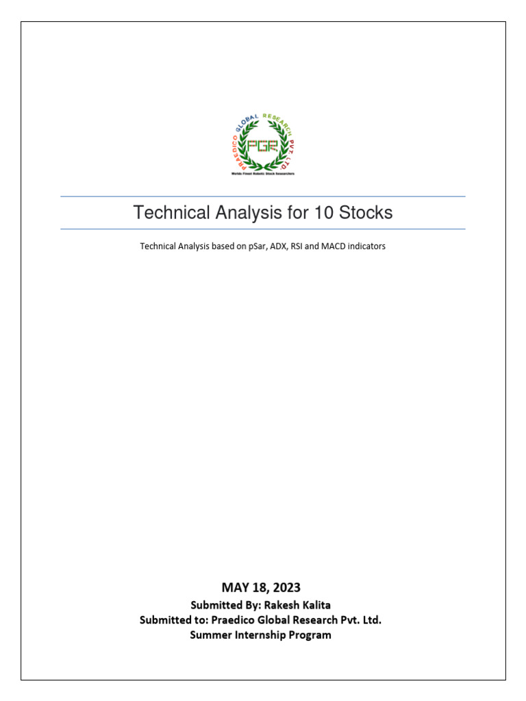 Technical Analysis Based On PSar, ADX, RSI and MACD Indicators | PDF | Market Trend | Analysis