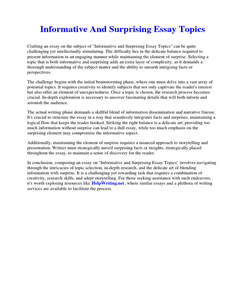 Informative and Surprising Essay Topics | PDF | Mao Zedong | Layoff