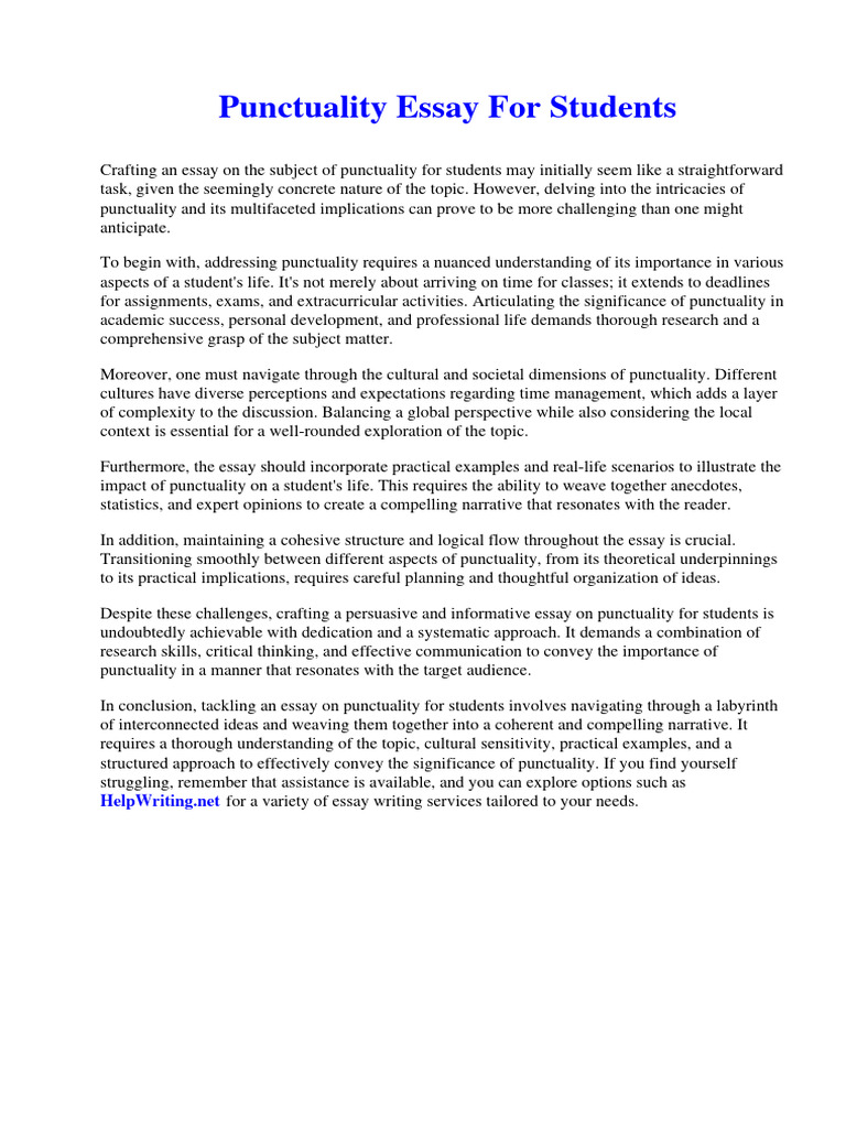 Punctuality Essay For Students | PDF | Hamlet | Essays