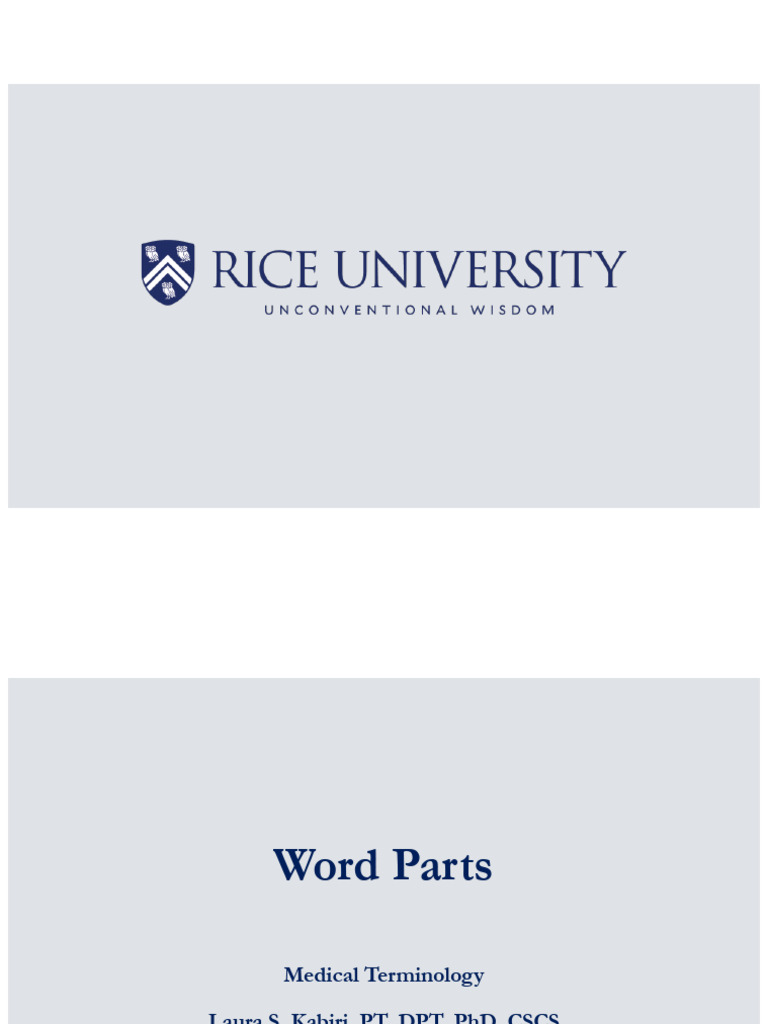 RICE - Handout Word Parts | PDF