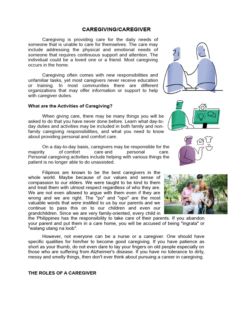 CAREGIVING or CAREGIVER | PDF | Caregiver | Health Sciences