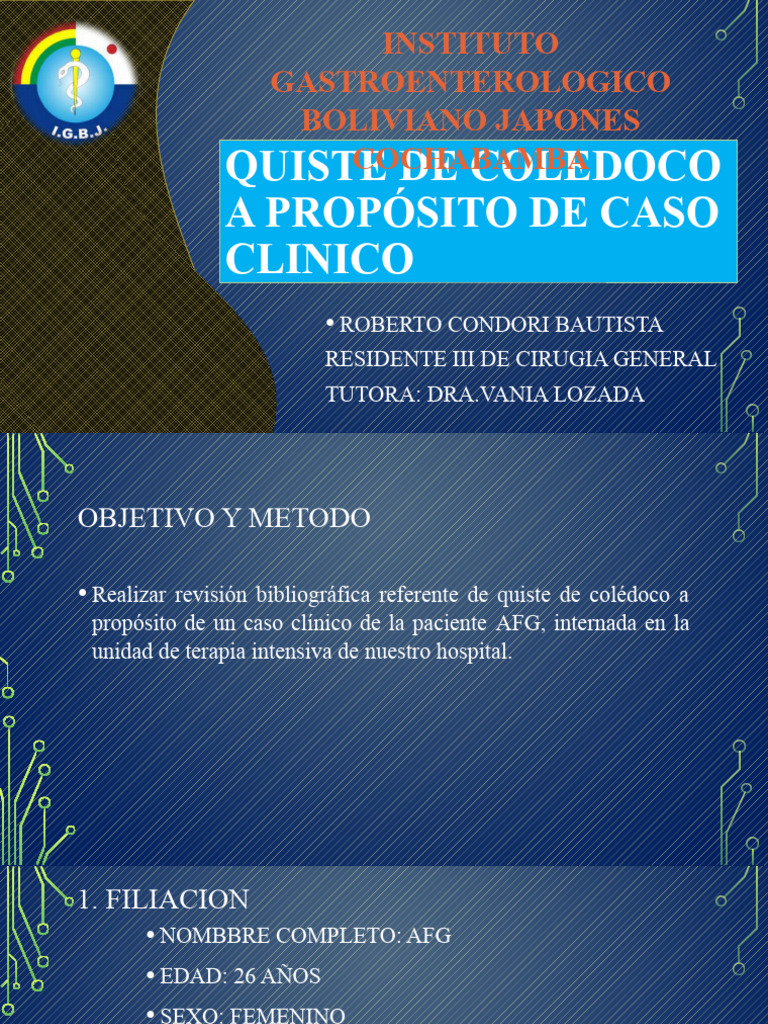 Quiste de Coledoco | PDF | Gastroenterología | Especialidades Medicas